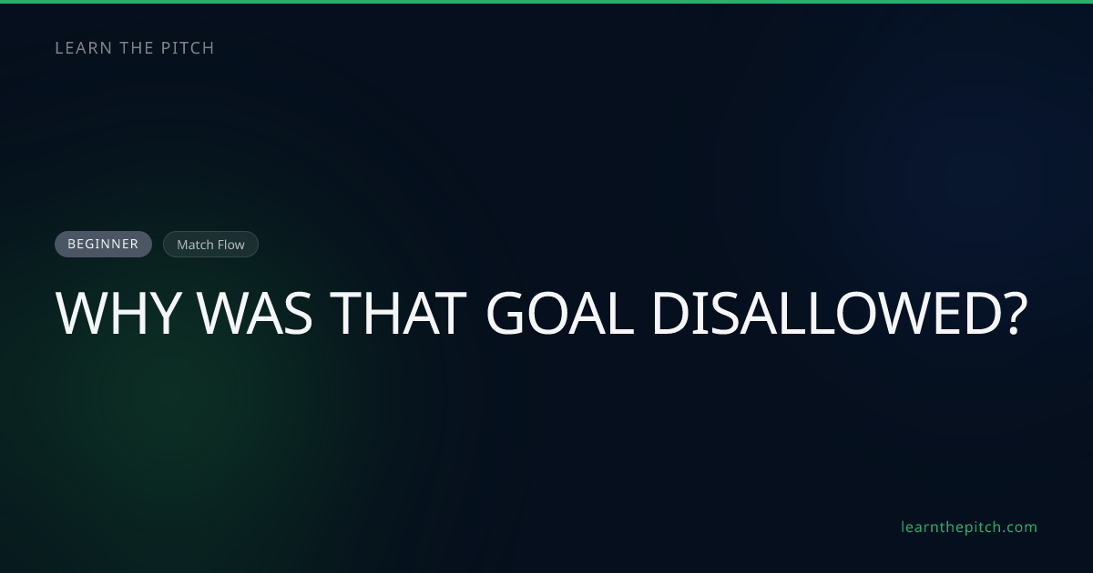 Why Was That Goal Disallowed? · Learn The Pitch